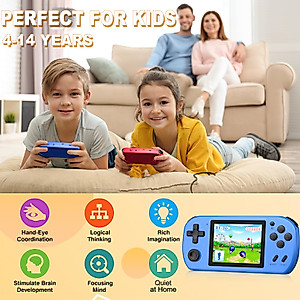 CULAGEiMi Handheld Game for Kids Adults Built-in 270 Retro Video Games, Portable Gaming System with Rechargeable Battery Gamepad, Mini Arcade Toys Supports 2 Players Birthday Xmas Gifts, Blue