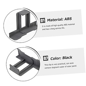 VILLCASE 30 Pcs Solar Drainage Buckle Clip Holder Solar Panel Water Clip Solar Panel Clamps Solar Panel Cleaning Solar Panel Water Clamp Solar Stagnant Clamp Automatic Battery Abs