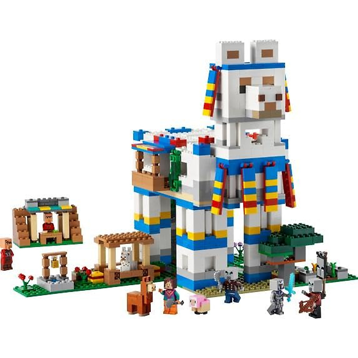 LEGO Minecraft The Llama Village Farm House Toy Building Set 21188, Minecraft Gift Idea for Kids, Boys, Girls Age 9+ Years Old, Create a Minecraft Village with 6 Customizable Buildings and Minifigures