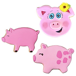 Pig Cookie Cutters 3-Pc. Set Made in USA by Ann Clark, Pig, Marranitos Pig, Pig Face