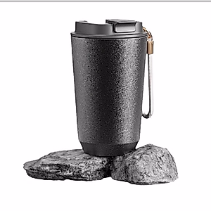 Car Travel Mugs for VW Passat,Titanium Water Bottle Insulated Water Bottle Leak Proof Locking Lid Coffee Cup Journey Essentials Gifts Cups Mugs for Women and Men 480ml,Black 480ml