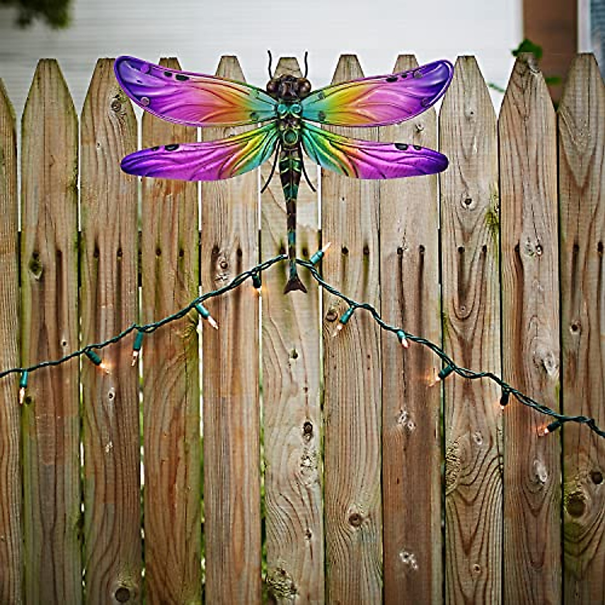 JOYBee Metal Dragonfly Wall Decor Outdoor Garden Fence Art,Hanging Decorations for Living Room, Bedroom