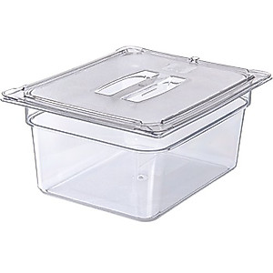 Carlisle FoodService Products 10222B07 Polycarbonate Half-Size Food Pan, 7.7 qt. Capacity, 12-3/4 x 10-3/8 x 6", Clear (Case of 6)