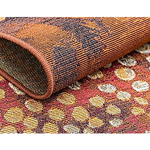Unique Loom Outdoor Modern Collection Area Rug - Pine (5' 3" x 8' Rectangle, Multi/ Brown)