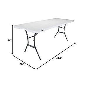 Lifetime 25011 Fold In Half Light Commercial Table, 6 Feet, White Granite