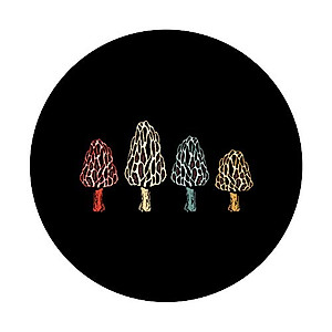 Vintage Hunting Morel Mushroom Gifts PopSockets Swappable PopGrip