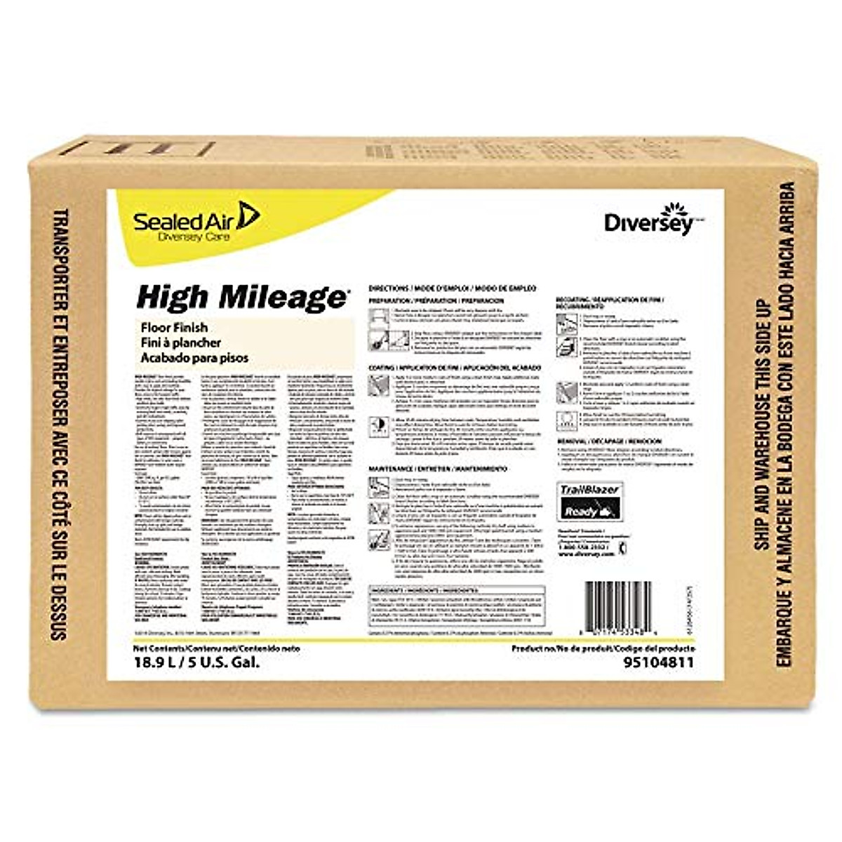 Diversey™ High Mileage® UHS Floor Finish, Light Scent, 640 Oz