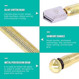 Swpeet 3Pcs Glass Cutting Tools Kit, Including Pro-Grade Tile Glass Cutting Pliers and 3mm-18mm Glass Cutter Handle Pencil Style Oil Feed Carbide Tip Glass Cutter Cutting Tools for Mosaic, Tiles