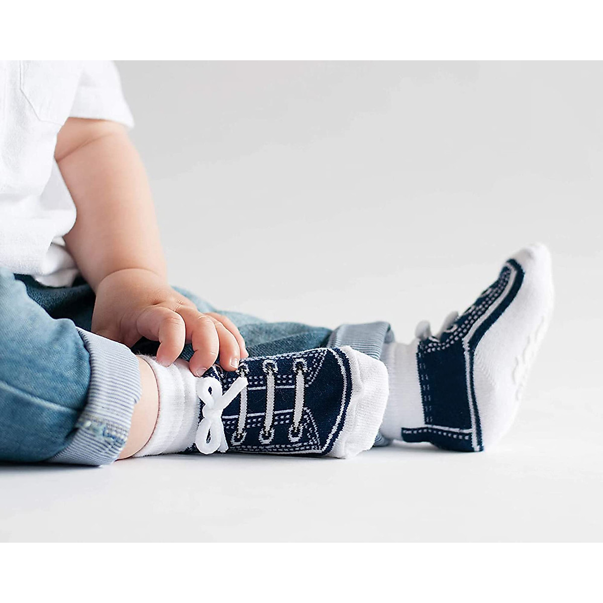 Fly love 6 Pairs Baby Cotton Sneaker Newborn Ankle Sock Toddler Crew Walkers Bootie Infant Slippers Socks