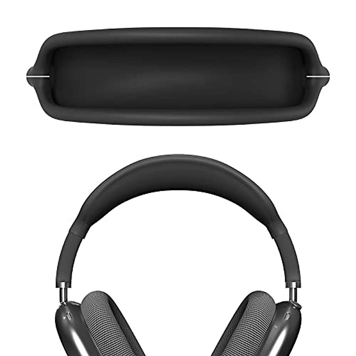 Geekria Silicone Headband Cover Compatible with AirPod Max Headphone, Headband Protector/Headband Replacement Easy DIY Installation No Tool Needed (Black)