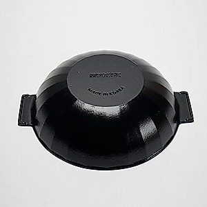 MOOSSE Premium Enameled Cast Iron Mini Wok Pan with Lid for Induction Cooktop, Stove, No Seasoning Required, 10.4” (26 cm)
