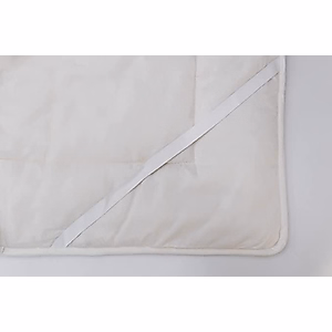 OrganicTextiles 100% Natural Australian Wool Mattress Pad with Organic Cotton Cover (King Size), Moisture Wicking, Luxurious Soft Feel, Baffle Box Stitching, Temperature Regulation, Machine Washable