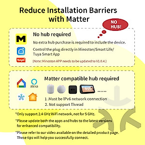 Minoston Outdoor Smart Plug WiFi Outlet Heavy Duty Plug-in Outlet, Remote Control, Waterproof, Compatible with Alexa Google Assistant, No Hub Required, Black(MP22W)