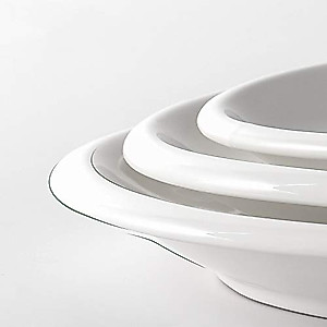 DOWAN Large Serving Platter, 16"/14"/12" Oval Serving Dishes, Serving trays for Entertaining, Ceramic Platters for Serving Food, Party, Sushi, Oven Safe, Set of 3, White
