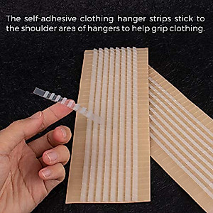 Azure Zone, 100 Pack Non-Slip Clear Rubber Hanger Grips Clothing Hanger Strips Adhesive Backing (2.76" x 0.24")