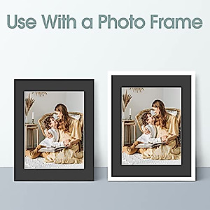 Golden State Art, Acid Free, Pack of 10 Black Pre-Cut 11x14 Picture Mat for 8.5x11 Photo with White Core High Premier Bevel Cut Mattes