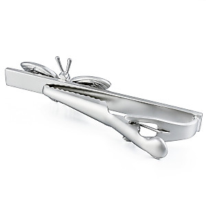 HAWSON Blue Butterfly Tie Clip for Men - Shirt Accessories Gentlemen Gift