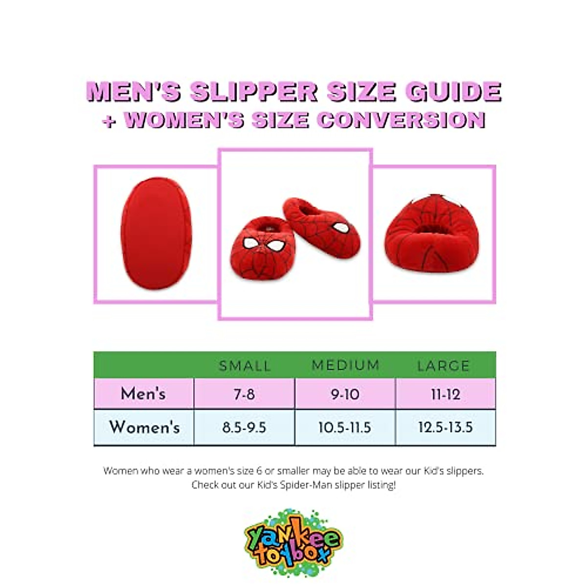 Marvel Spider-Man Mooshy Plush Adult Mens Slippers (Medium, Red)