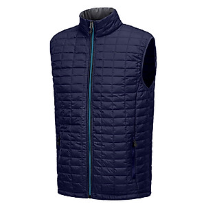 Little Donkey Andy Men's Puffer Vest, Lightweight Warm Sleeveless Jacket for Hiking Travel Golf Twilight Blue/Black S