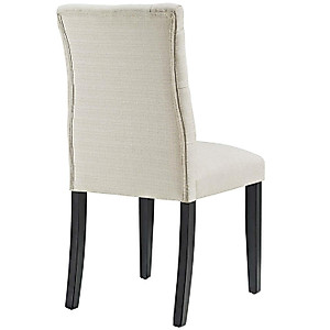 Modway Duchess Modern Tufted Button Upholstered Fabric Parsons Two Dining Chairs in Beige