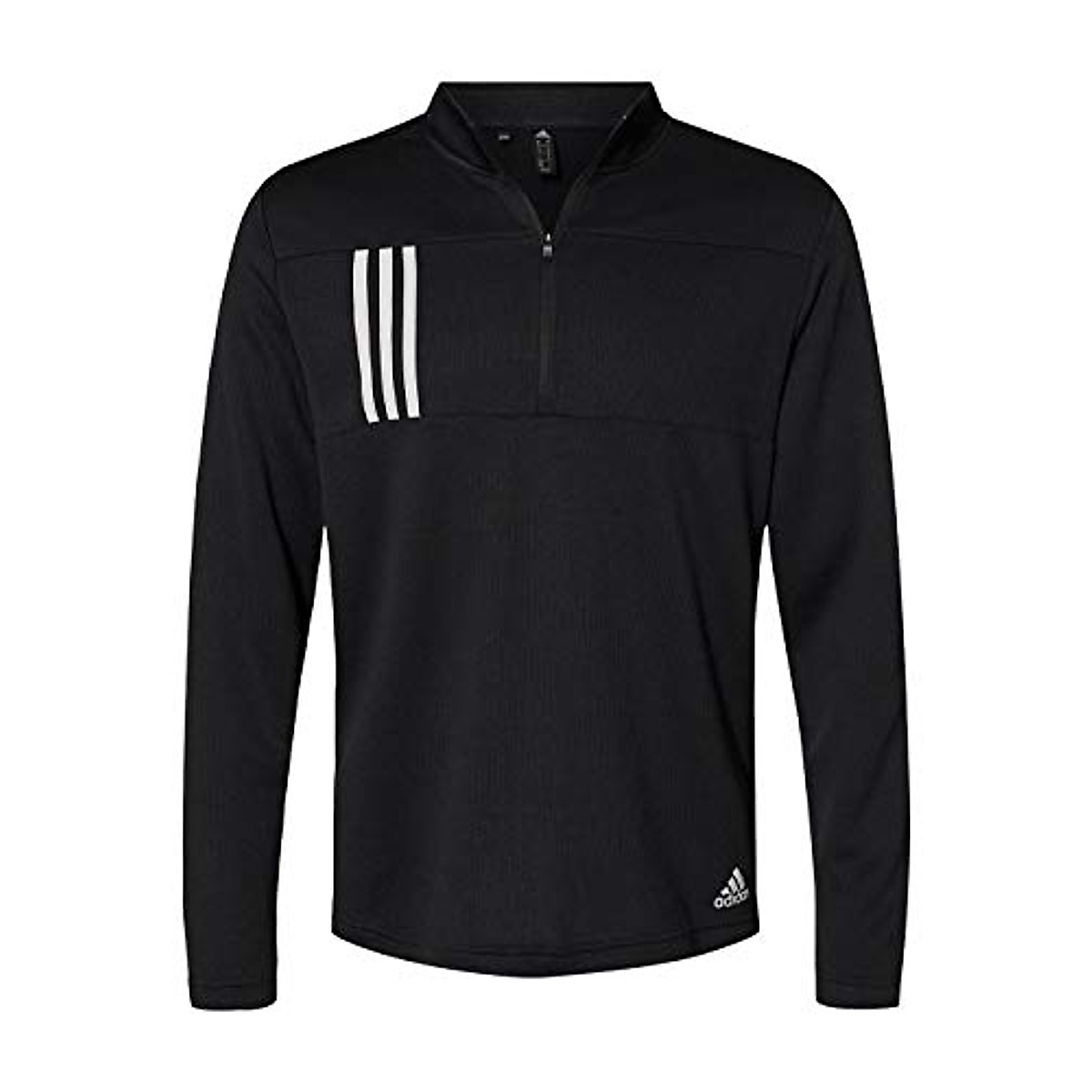 adidas - 3-Stripes Double Knit Quarter-Zip Pullover - A482 - XL - Black/Grey Two