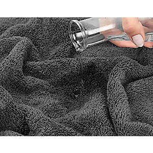 American Soft Linen Luxury 4 Piece Bath Towel Set, 100% Cotton Turkish Bath Towels for Bathroom, 27x54 in Large Bathroom Shower Towels, Dark Gray Bath Towels