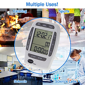 Digital Triple Kitchen Timer and Clock for Cooking and Baking with Led Countdown Timer Numbers with Alarm and Magnet Fixing