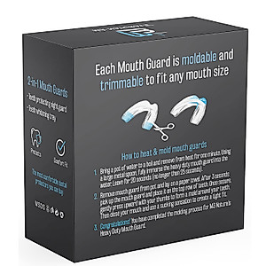 Mouth Guard for Grinding & Clenching Teeth BPA Free 4 Guards for Adults & Kids Dental Guards Bite Guards Night Guards for Teeth Grinding Teeth Grinding Mouth Guard for Sleep by M3 Naturals