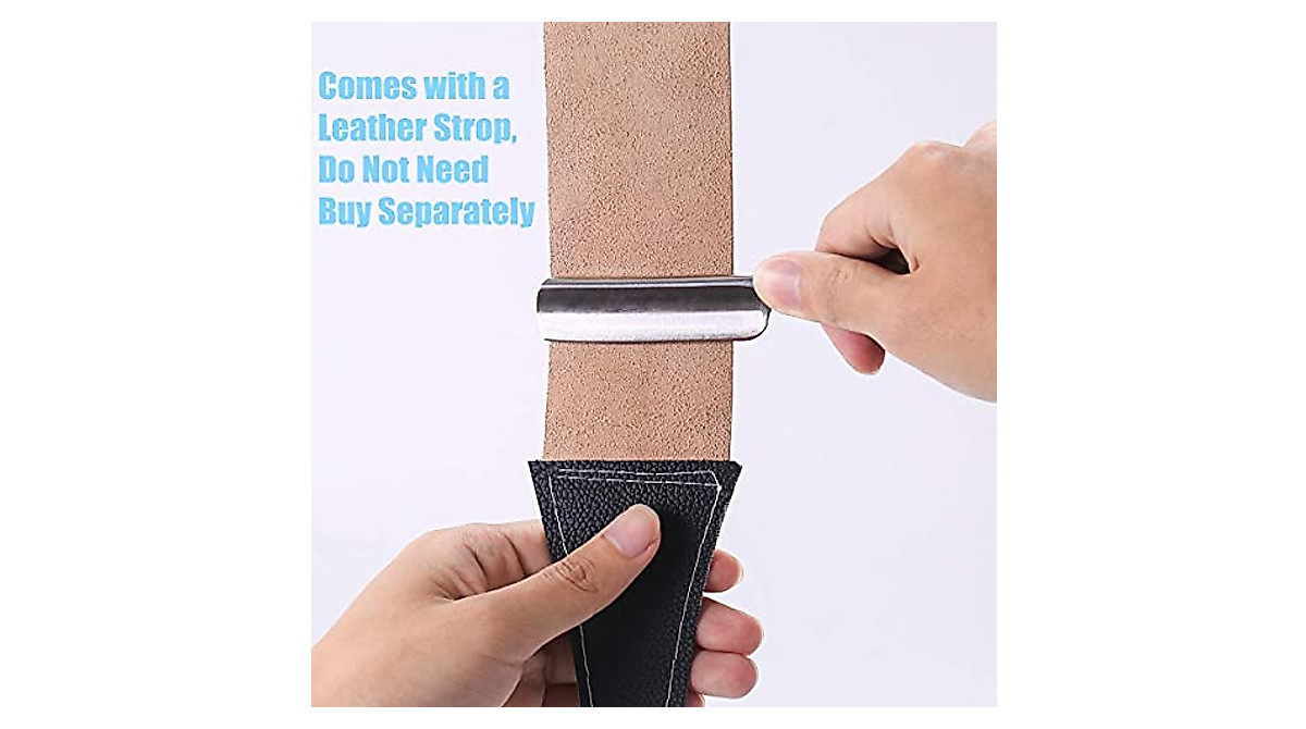 Sharp Zertone Straight Razor Kit - Strop, Carbon Steel Blade