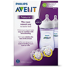 Philips Avent Natural Baby Bottle Purple Gift Set, SCD113/23