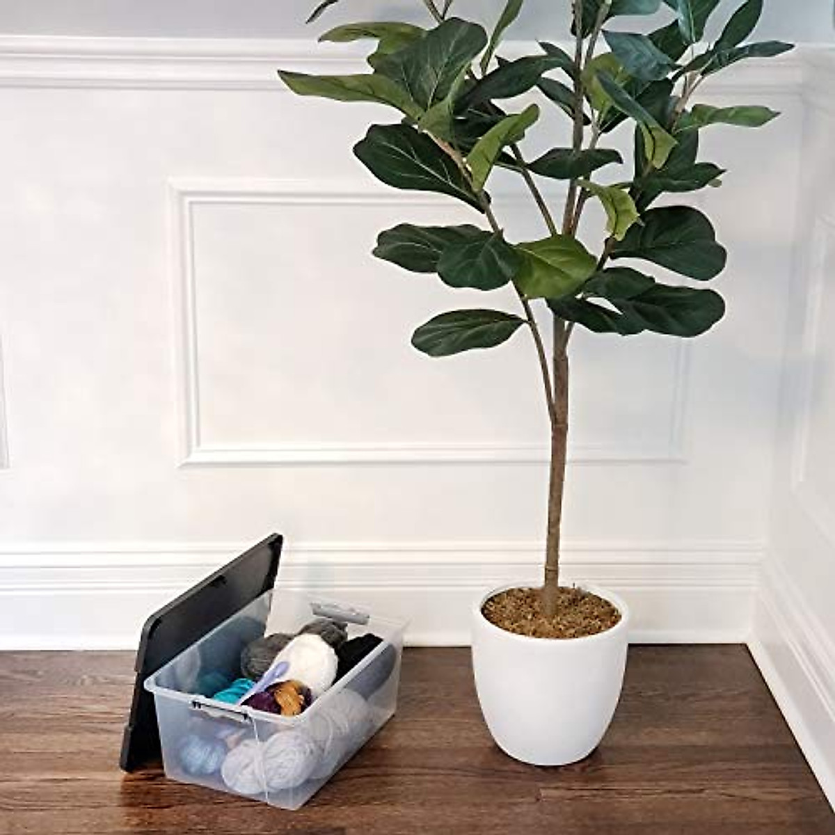 HOMZ Clear Plastic Storage Bins with Snaplock Secure Latching Lids | Easy Grip Handles | Stackable & Nestable Organizing Totes | Grey Lid | 15 Quart, Pack of 4
