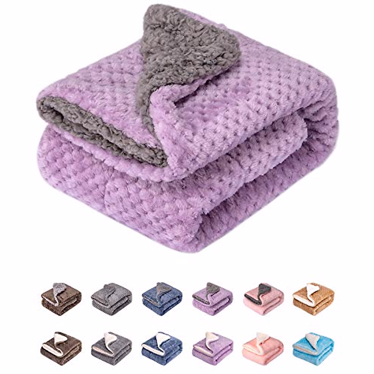 Fuzzy Dog Blanket or Cat Blanket or Pet Blanket, Warm and Soft, Plush Fleece Receiving Blankets for Dog Bed and Cat Bed, Couch, Sofa, Travel and Outdoor, Camping (Blanket (24" x 32"), DG-Lavender)