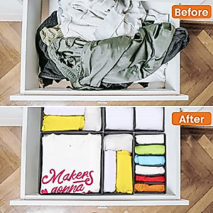 BURVAGY 16 Pack Underwear Drawer Organizers for Clothing, Socks, Underwear (Gray)