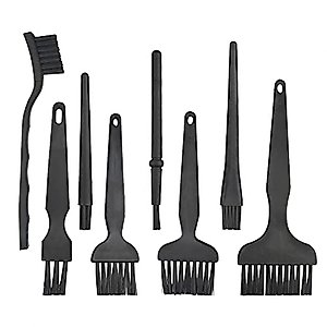 WMYCONGCONG 8 in 1 Plastic Handle Nylon Anti Static Brushes Cleaning Keyboard Brush Kit Portable Nylon Cleaning Brushes, Black