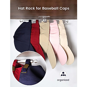 Heesch Headband Holder, Bracelet Holder, Claw Clip Organizer, Acrylic Necklace Holder, Hat Rack for Baseball Caps, Wall Mount Jewelry Holder for Bracelets, Watches, Headbands, Hair Ties (2-Pack)