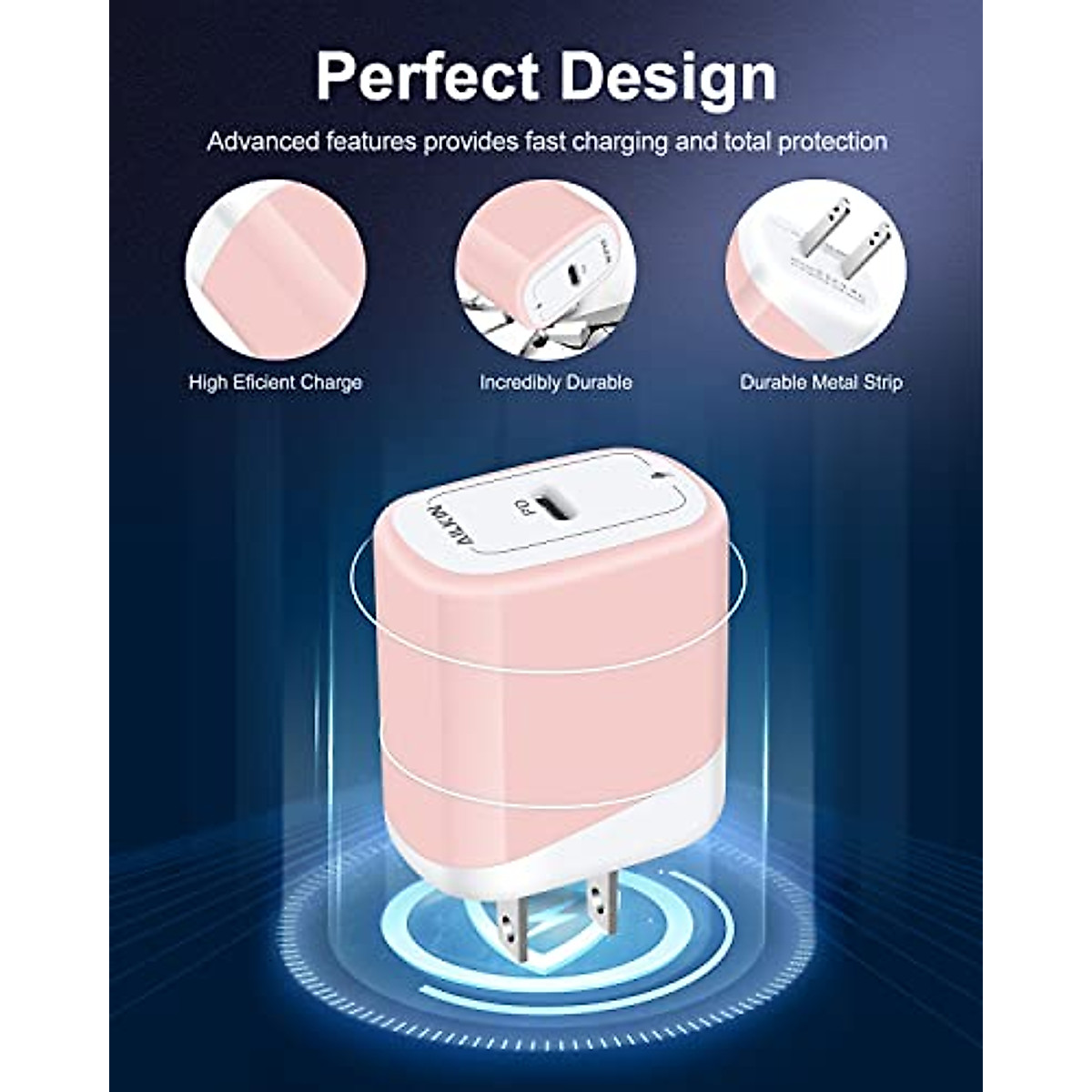 USB C Charger Fast Charging C Port Block for iPhone 14 Pro Max 14 Plus 13 12 11 Mini Se 10 X Xr Xs 8 Plus, Apple Watch 8 7 Usbc Charger Type C Power Adapter Lightning Phone Wall Plug Brick Cube Box