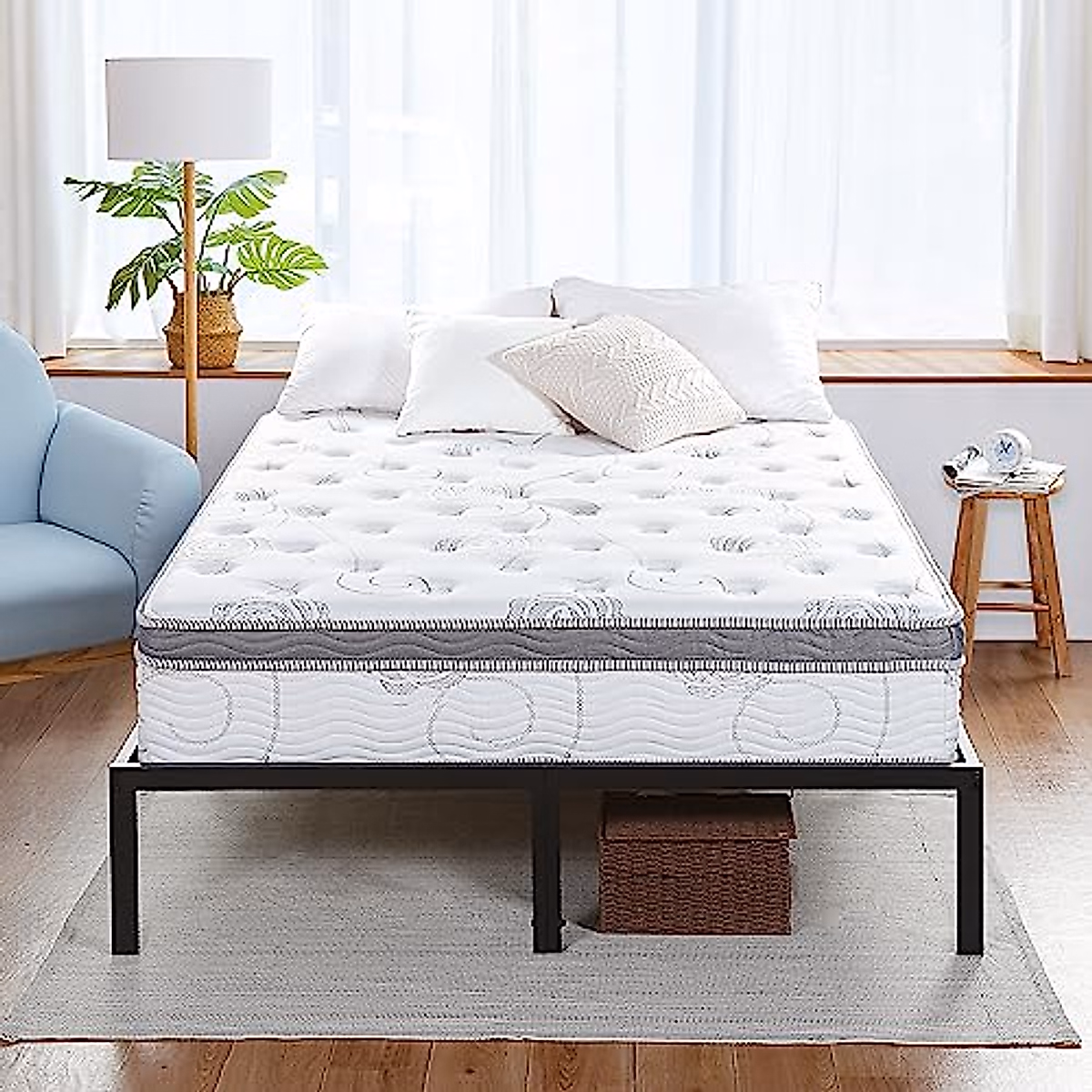 Olee Sleep 13 inch Galaxy Hybrid Gel Infused Memory Foam and Pocket Spring Mattress (Full), White