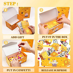 Neioaas Surprise Gift Boxes -Surprise Pop Up Gift Box for Money and Birthday,Unique Christmas Folding Bouncing Red Envelope Gift Box,Surprise Jumping Boxes for Gifts (12 Bouncing Boxes Yellow)