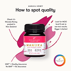 New Zealand Honey Co. Raw Manuka Honey UMF 20+ | MGO 829+, UMF Certified / 4.4oz