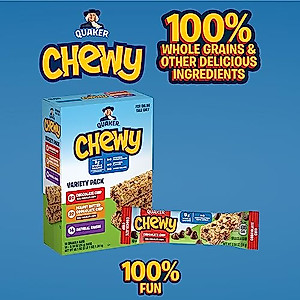 Quaker Chewy Granola Bars, 3 Flavor Variety Pack,58 Count (Pack of 1)