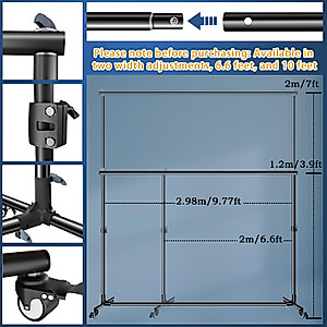 10 * 7ft Backdrop Stand, with Wheels, Adjustable Heavy-Duty Backdrop Stand, Banner Background Stand, Backdrop Support System for Parties Photo Photography