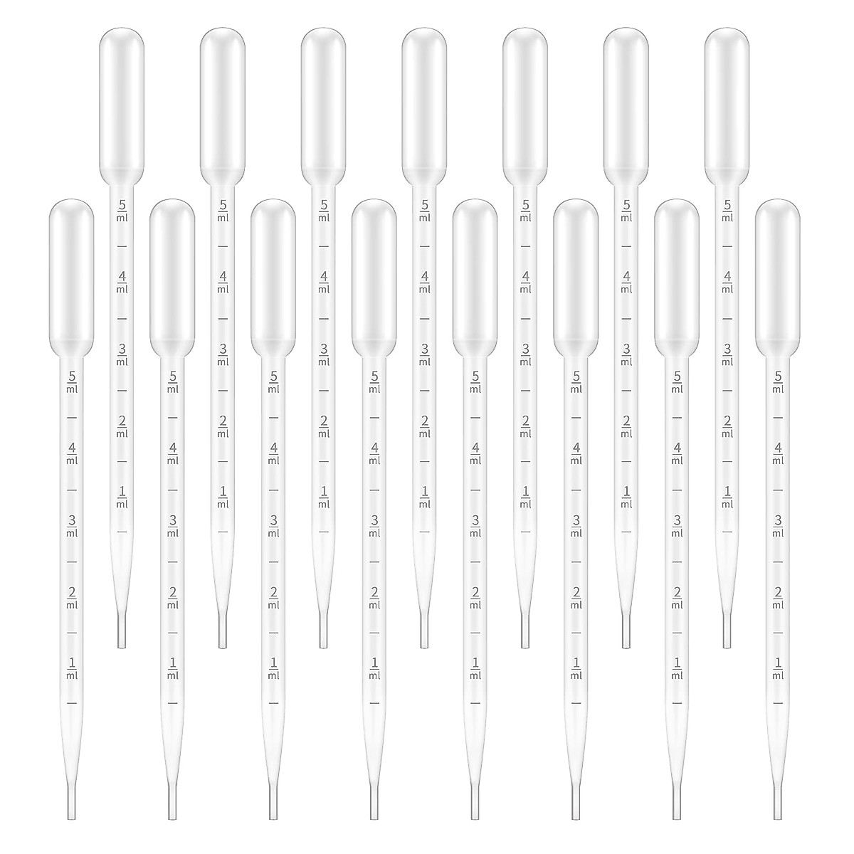G2PLUS 100PCS 5ml Transfer Pipettes, Plastic Graduated Pipettes, Calibrated Disposable Dropper for Liquid, Essential Oils, Science Laboratory, Experiment, Essential Oils, Make up Tool