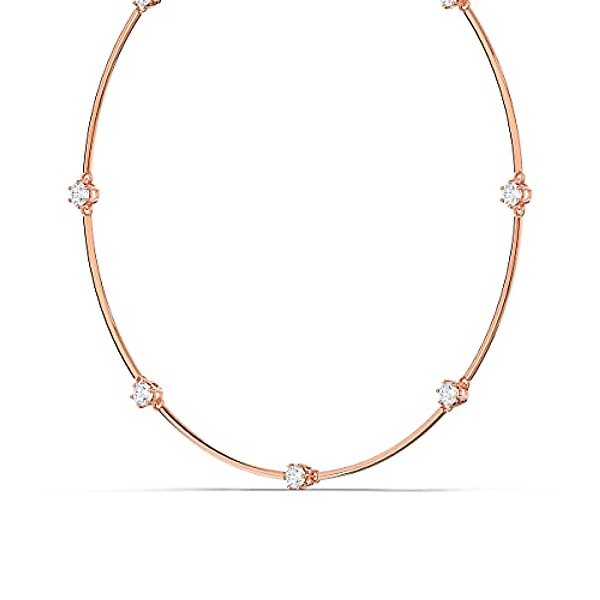 SWAROVSKI Constella All-Around Necklace, Clear Circle-Cut Crystal with a Rose-Gold Tone Finish Chain, part of the Swarovski Constella Collection