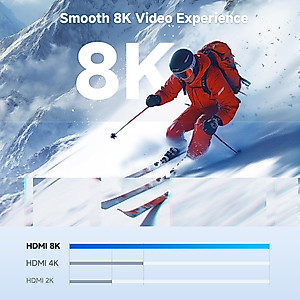 Cable Matters Active 8K Mini DisplayPort 1.4 to HDMI 2.1 Adapter with 4K 240Hz / 8K 60Hz, Unidirectional Mini DisplayPort to HDMI 2.1 Cable Adapter, Black