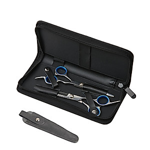LAKE of FIRE Scissors Case with Zippers and Leather Cover for Convenient Storage and Protection (Black+Gray)
