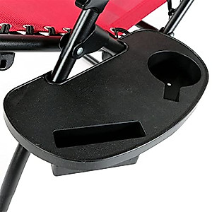 Sunnydaze Outdoor Zero Gravity Lounge Chairs with Pillow and Cup Holder Folding Patio Lawn Recliner Set of 2 Red