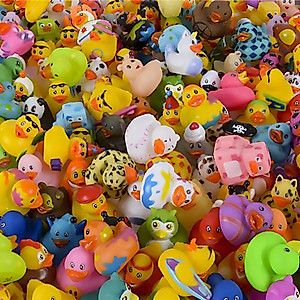 Chochkees Assorted Rubber Ducks Toy Duckies for Kids and Toddlers, Bath Birthday Baby Showers Classroom, Summer Beach and Pool Activity, 2" Inches (50-Pack)