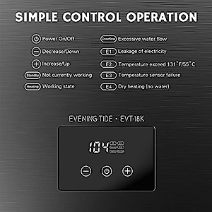 Airthereal Electric Tankless Water Heater 18kW, 240Volts - Endless On-Demand Hot Water - Self Modulates to Save Energy Use - Small Enough to Install Anywhere - for 2 Showers, Evening Tide series