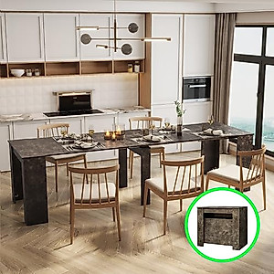 MOSAMNI Extendable Dining Table, Multifunctional Folding Console Tables, Modern Rectangular Wood Kitchen Table, Super Long Conference Meeting Table for Home Office Computer Table