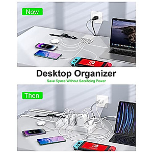 USB C Charger, 155W 6-Port Fast USB C Charging Station, Portable USB C Wall Charger, USB C Power Adapter for MacBook Pro/Air Series, iPhone 14/13/12/Mini/Pro/Pro Max, Samsung Galaxy Note, and More